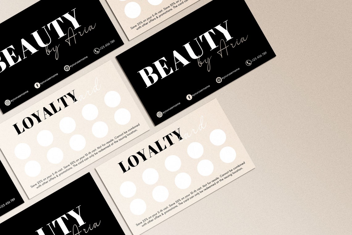 Beauty Loyalty Card Template Salon Loyalty Card Modern - Etsy