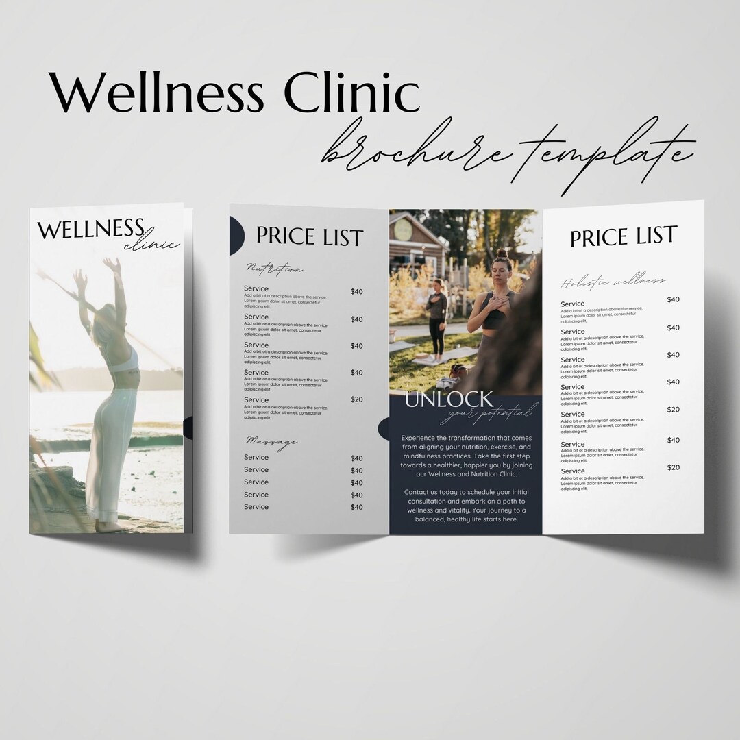 Wellness Coach Trifold Brochure Template: Holistic Health (digital ...
