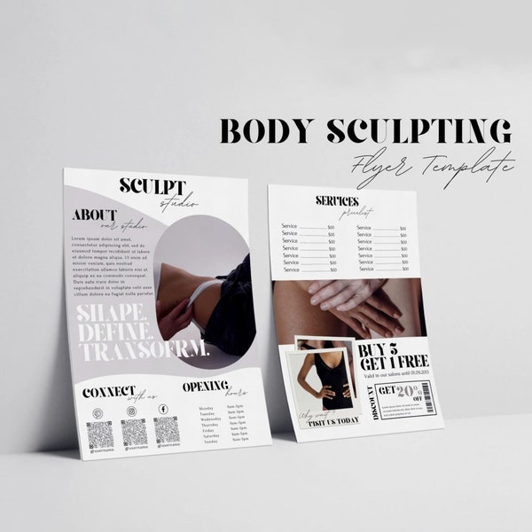 Body Sculpting Flyer Template - Etsy