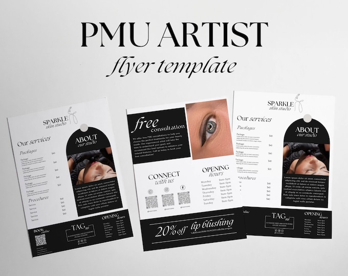 Editable Permanent Makeup Flyer Template, Custom PMU Promotional Flyer ...