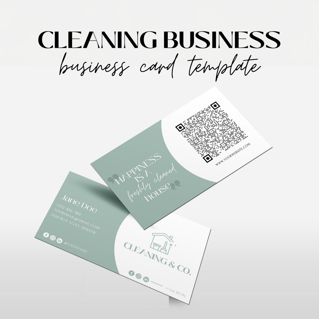 Cleaning Business Card Template: Modern Editable Design (digital ...
