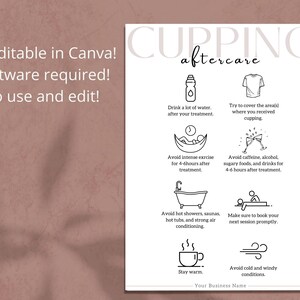 Cupping Aftercare Card Template Editable Massage After Care Guide Post ...