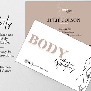 Body Sculpting Business Card Template: Esthetician Design (digital ...