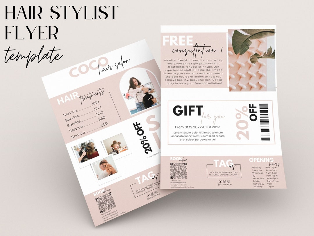 Hair Stylists Flyer Template Hair Salon Flyer Hair - Etsy