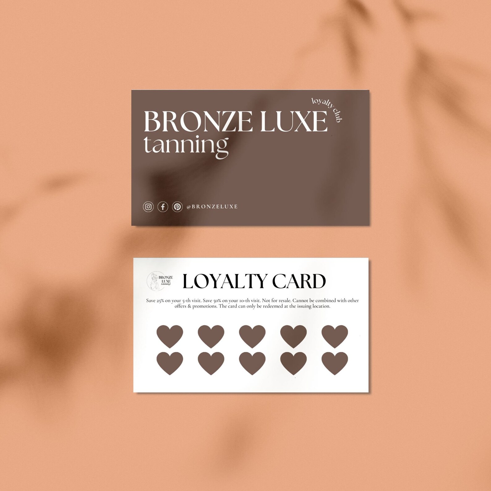 Spray Tan Loyalty Card Template Spray Tanning Branding - Etsy