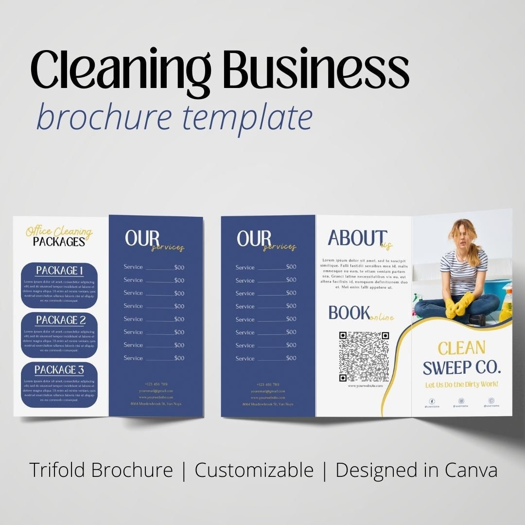 Cleaning Business Brochure Template | Cleaning Service Trifold Brochure ...