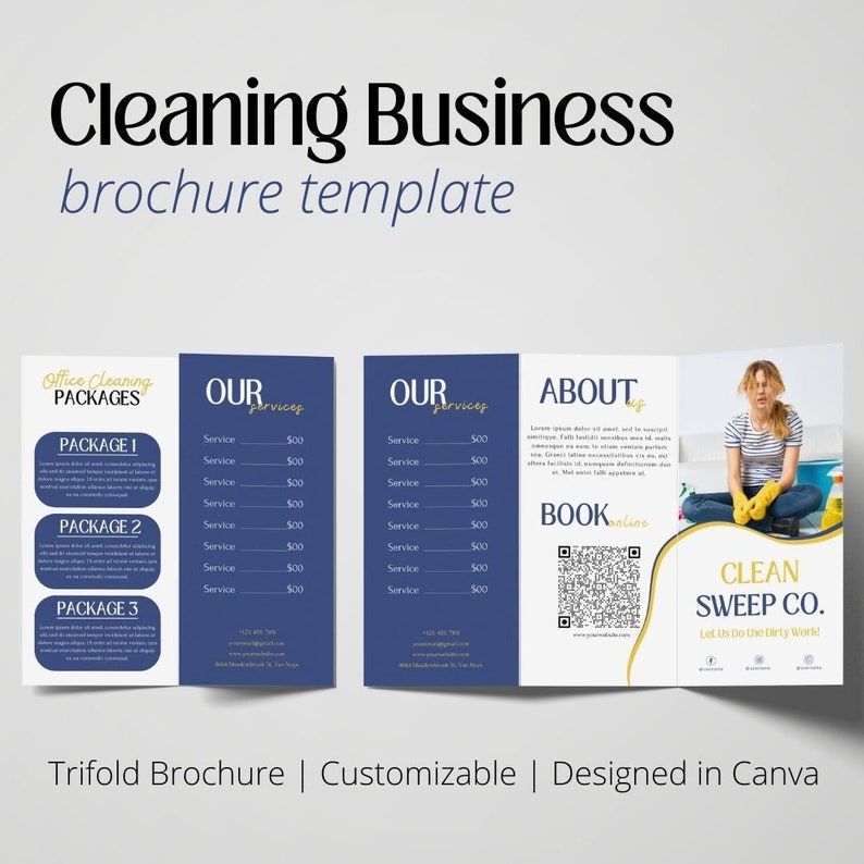 Cleaning Business Brochure Template | Cleaning Service Trifold Brochure | Cleaning Business ...