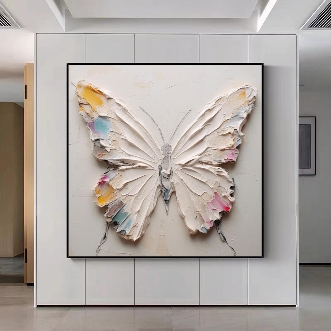 Large Colorful 3D Texture Butterfly Painting Butterfly Texture Art ...