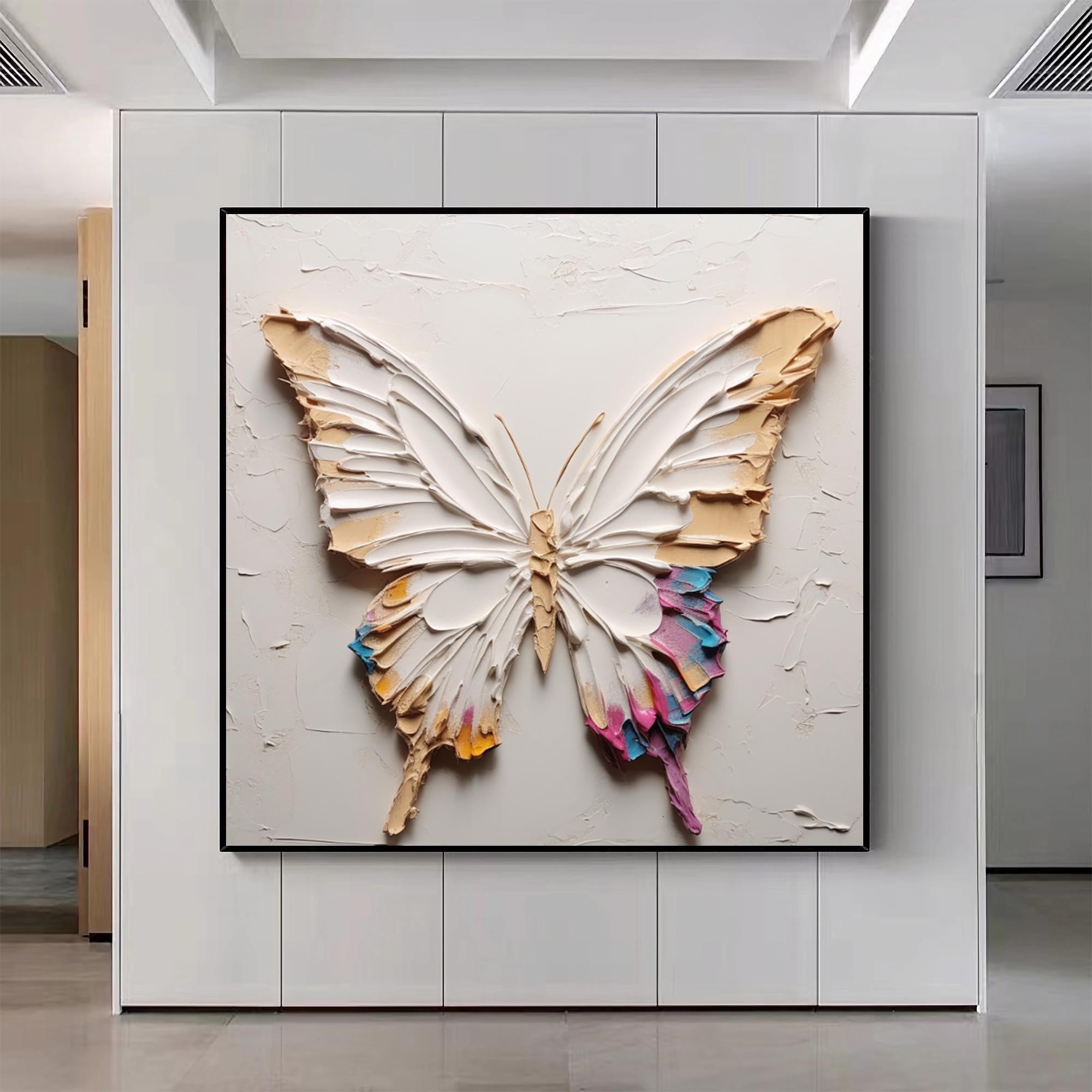 Large Texture Butterfly Painting Colorful Butterfly Texture Art ...