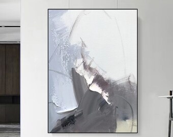 Large Abstract Art Abstract Art Grey Art Gray Wall Art - Etsy UK