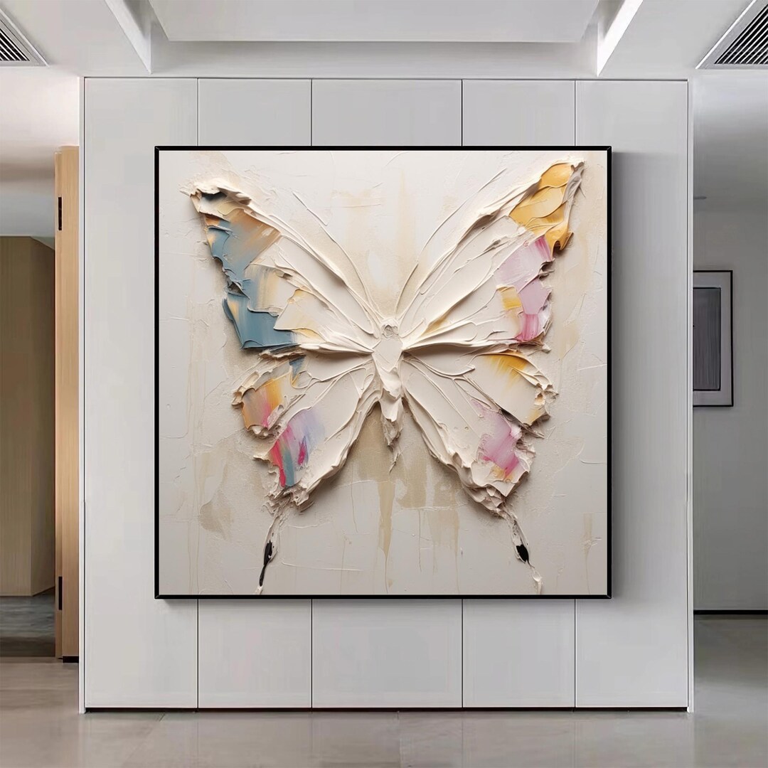 Texture Butterfly Painting Large Colorful Butterfly Texture Art ...