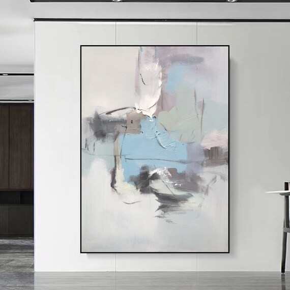 Large Neutral Abstract Painting Minimal Abstract Wall Art - Etsy