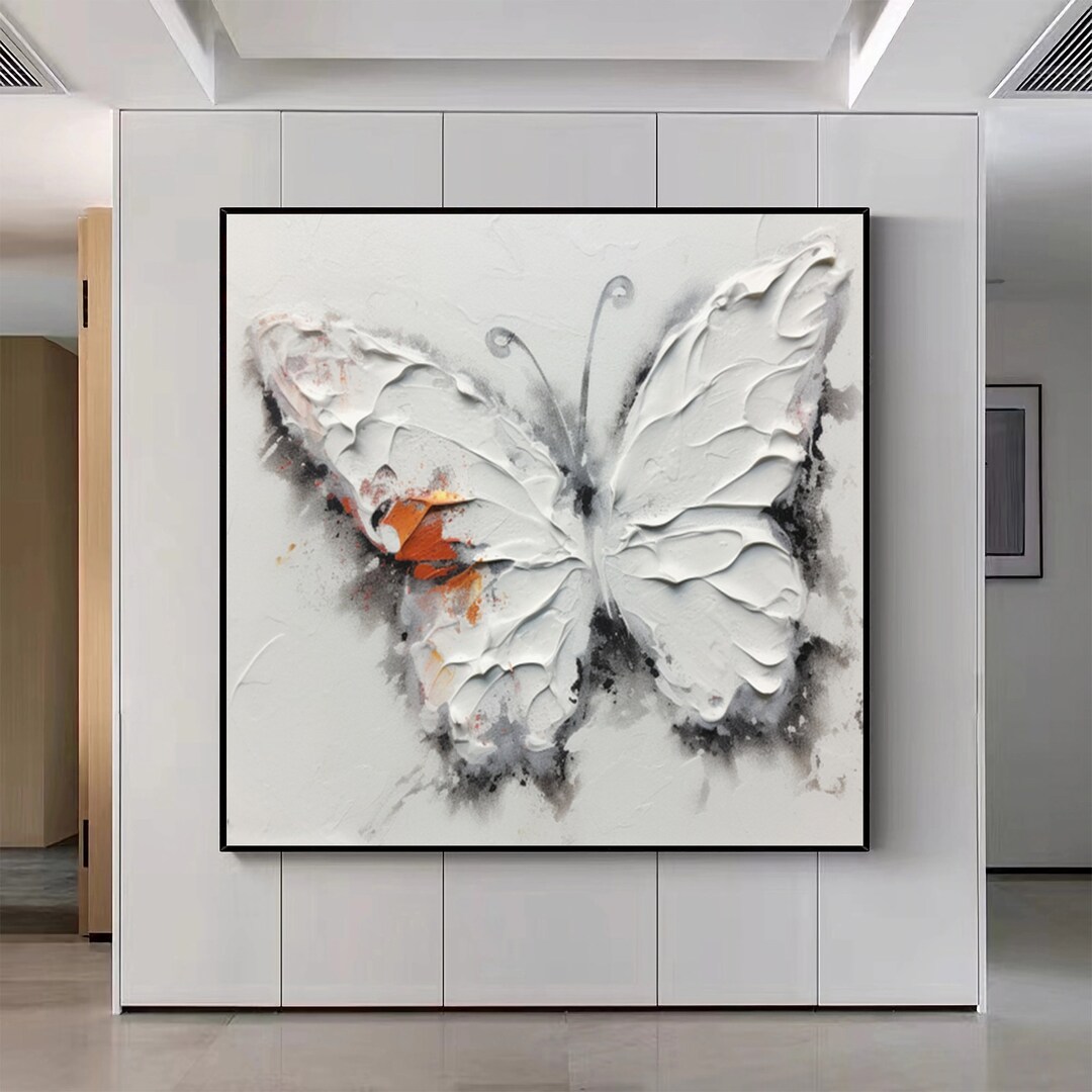 Modern Abstract Butterfly Painting on Canvas Textured Painting Abstract ...