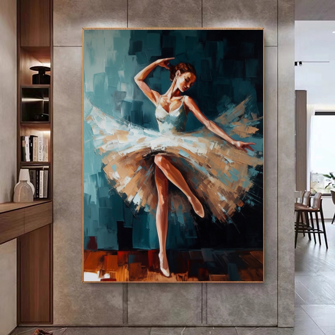 Large Ballet Wall Art Ballerina Fine Art Dancer Oil Painting on Canvas ...