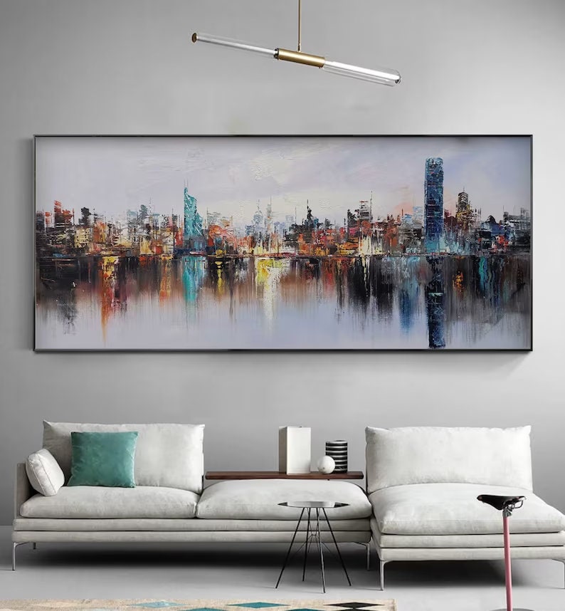 Large New York City Landscape Painting, Original City Art, Handpainted ...