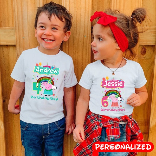 Custom Peppa Pig Birthday Shirt - Etsy