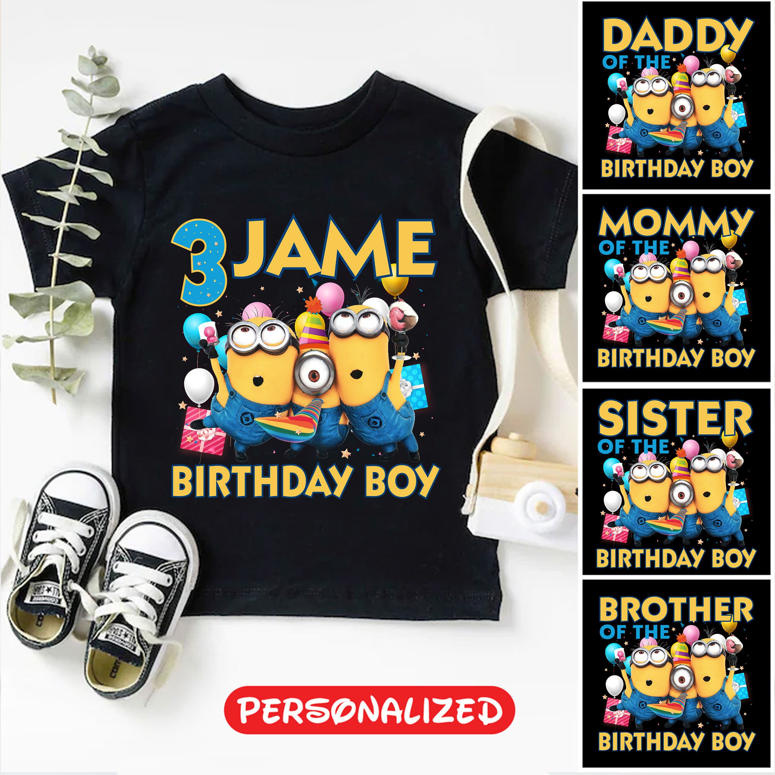 Minion Birthday Shirts, Minion Family Shirts, Personalized Minion ...