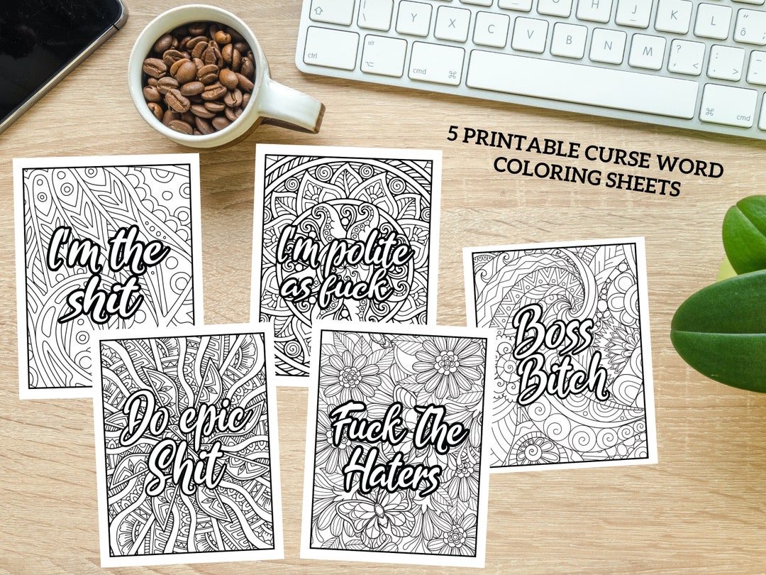 Adult Coloring Book Pages With Curse Words, Coloring Pages, Curse Word ...