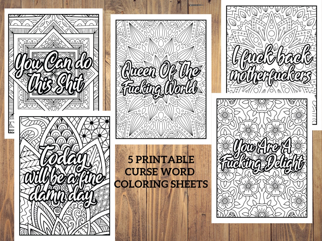 Adult Coloring Book Pages With Curse Words, Coloring Pages, Curse Word ...
