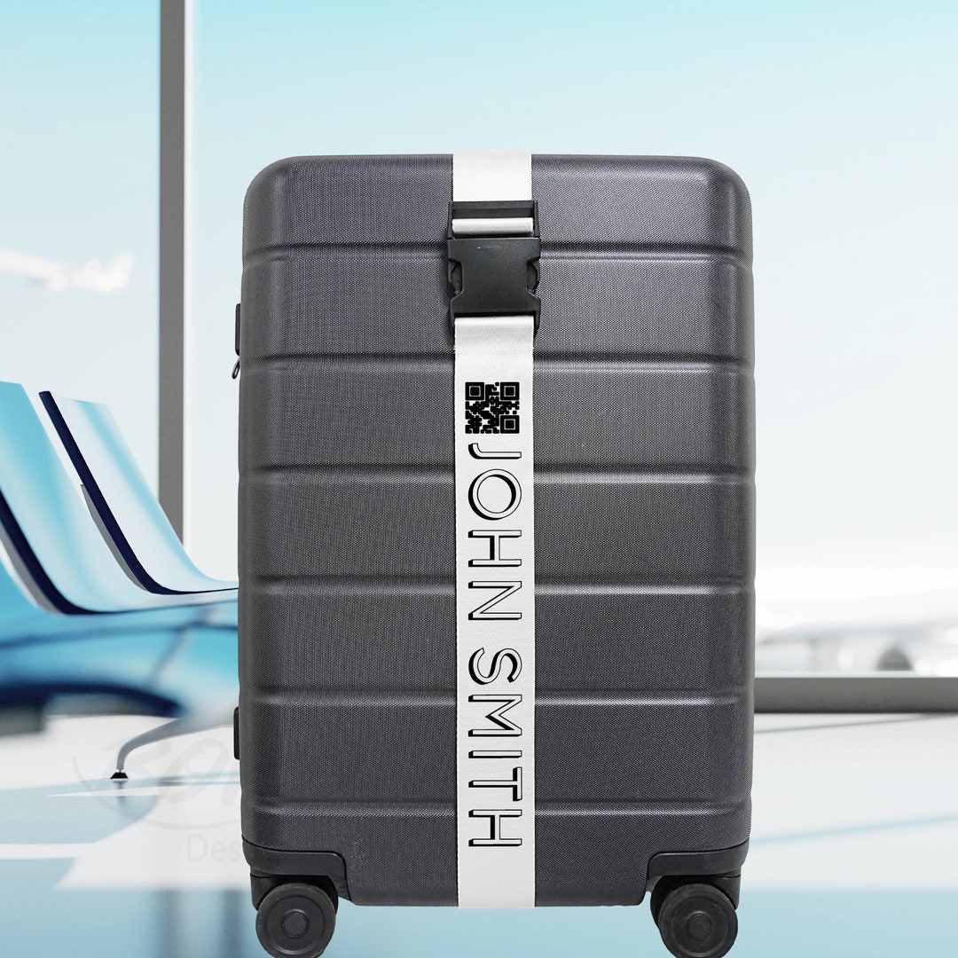 Personalized QR Code Luggage Strap, Custom Name Luggage Belt, Luggage ...