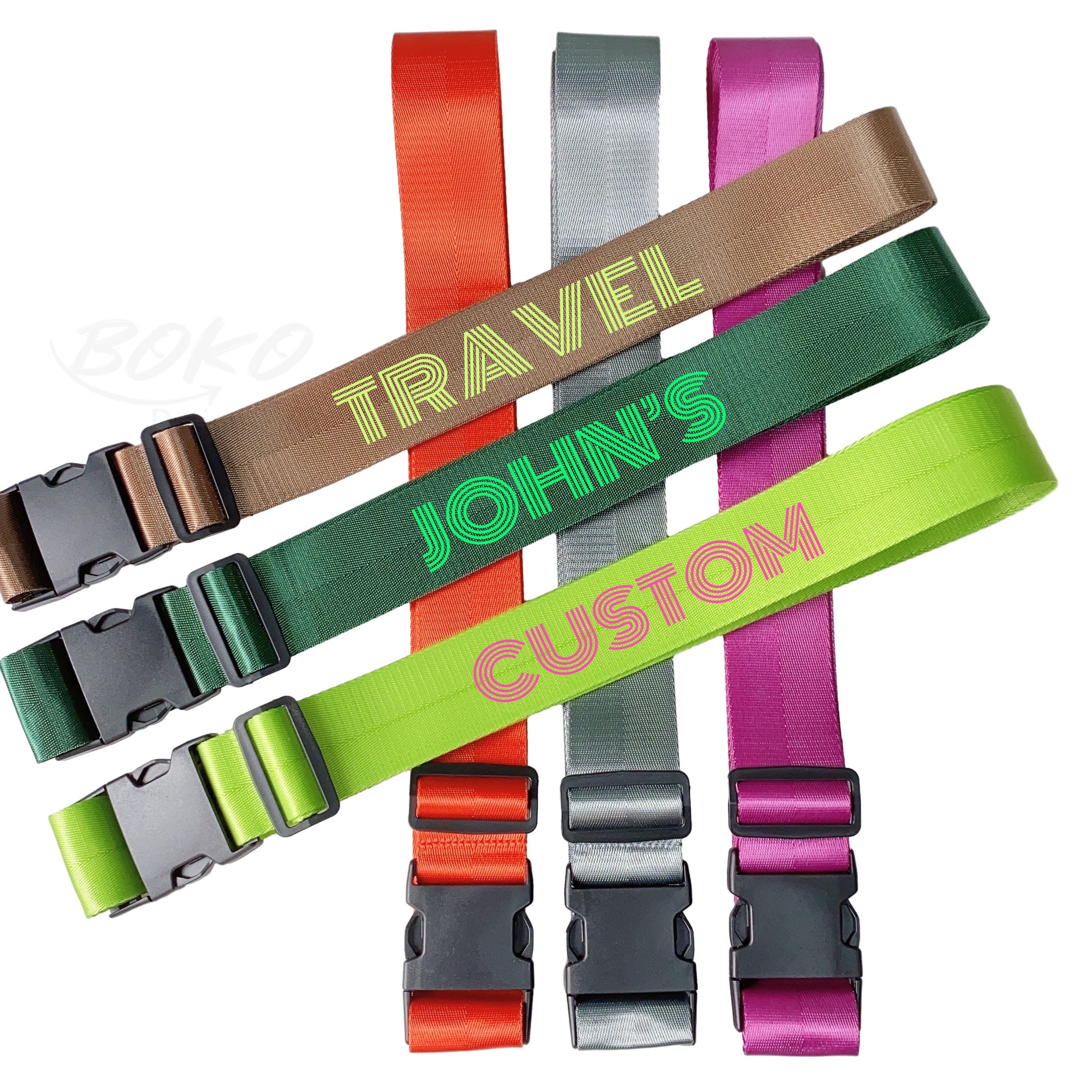 Travel Luggage Straps, Personalized Name Luggage Belt, Long Luggage ...