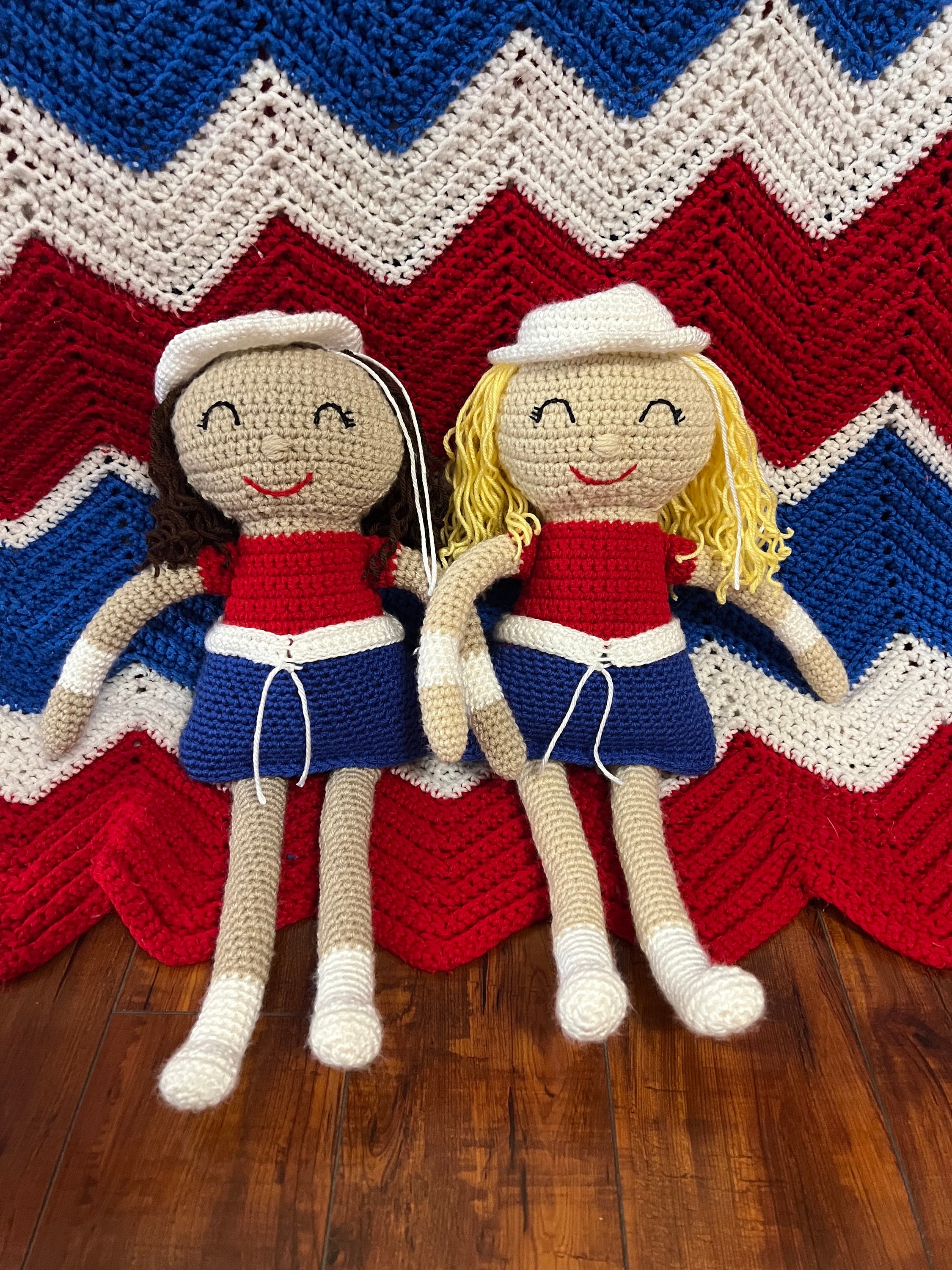 Handmade Look-alike Crochet Red White and Blue Rangerette Rettes World ...