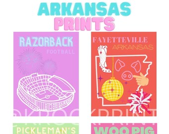 UNIVERSITY OF ARKANSAS Prints - Etsy