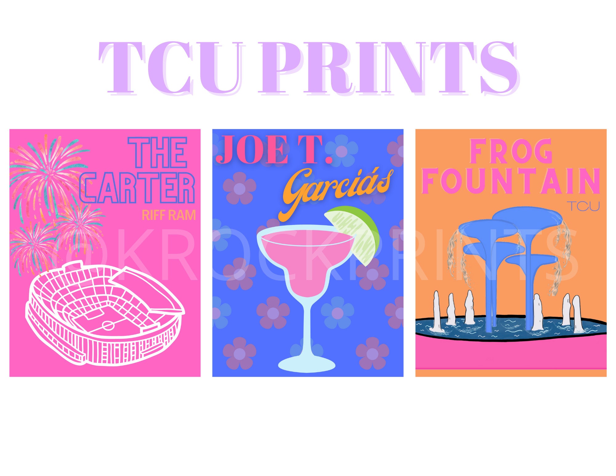 TCU PRINTS 3 Pack - Etsy