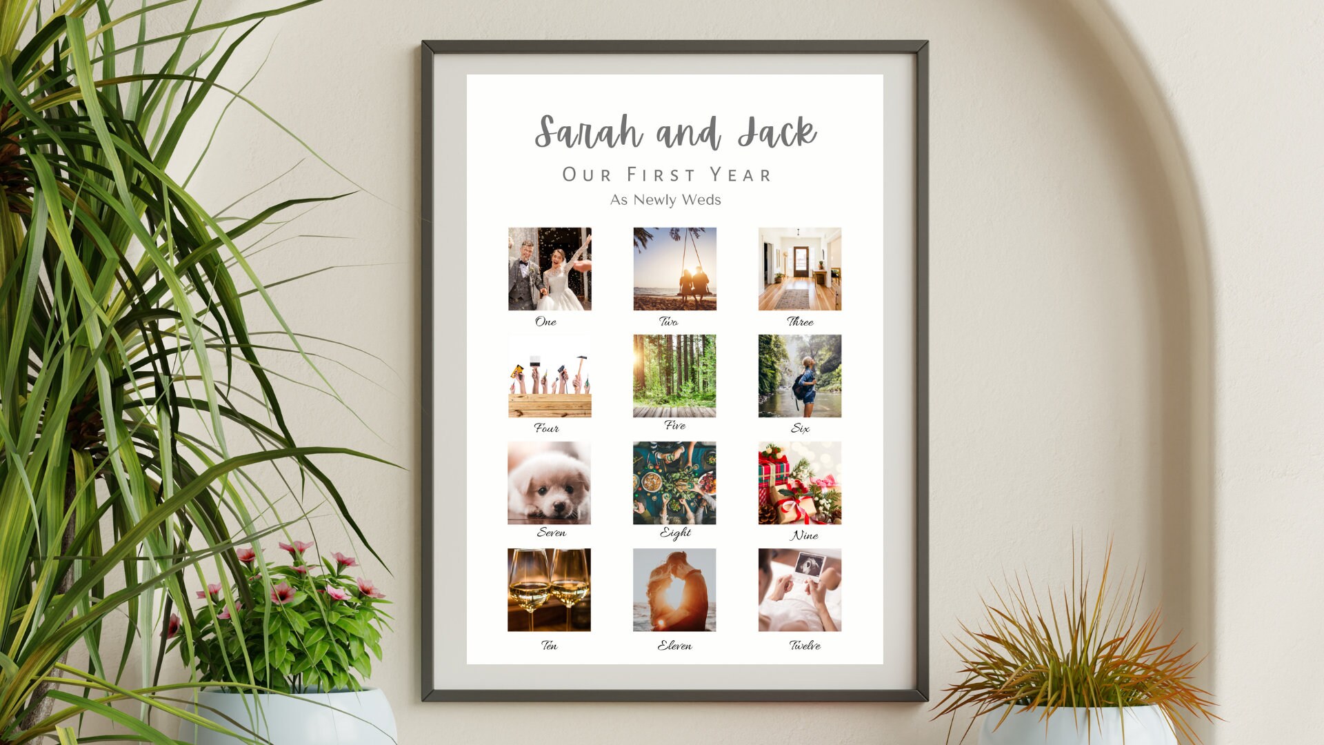 1st Anniversary Custom Photo Collage 1 Year Wedding Gift - Etsy