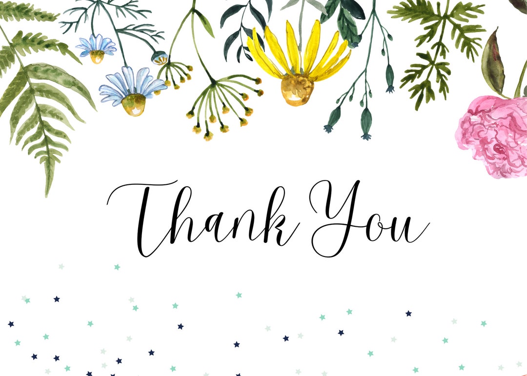 INSTANT DOWNLOAD: Spring Thank You Card - Etsy