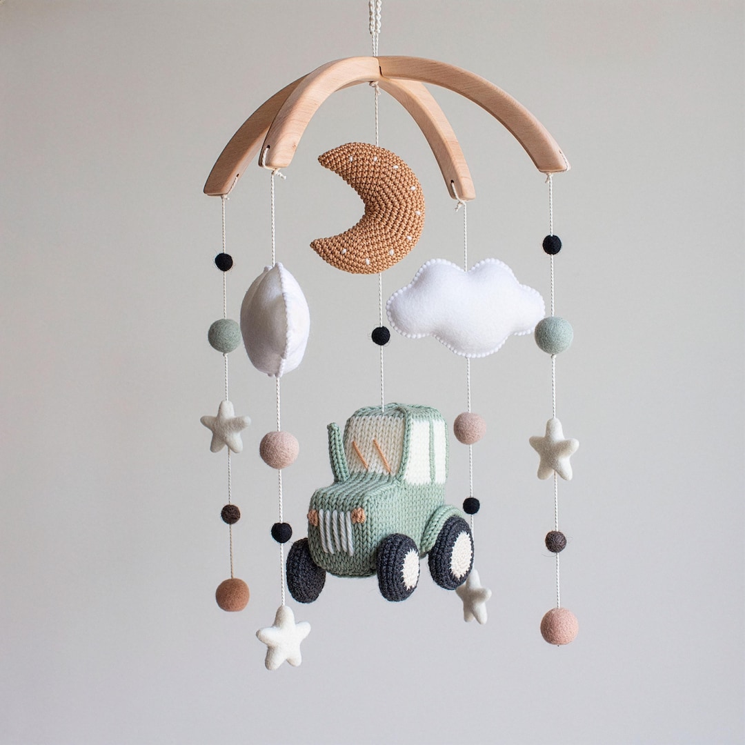 Sage Green Tractor Baby Mobile – Farmyard & Barnyard Decor, Gender ...