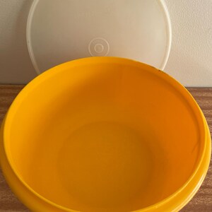 Retro Large Round Tupperware Container, Beautiful Golden Orange With ...