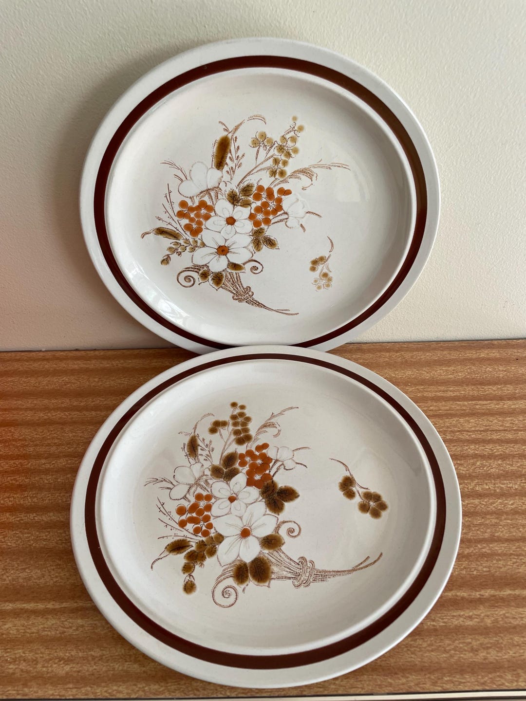 Four Seasons Stoneware Autumn Bouquet Dinner Plates X2 Made in Japan - Etsy