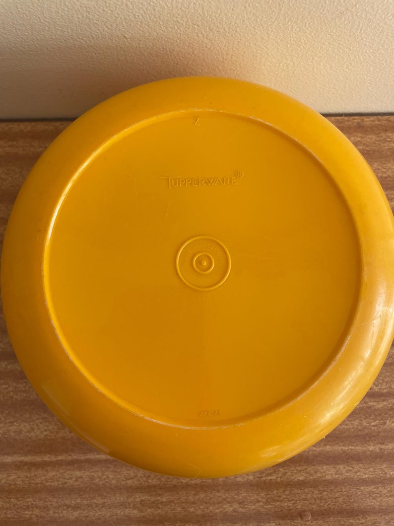 Retro Large Round Tupperware Container, Beautiful Golden Orange With ...