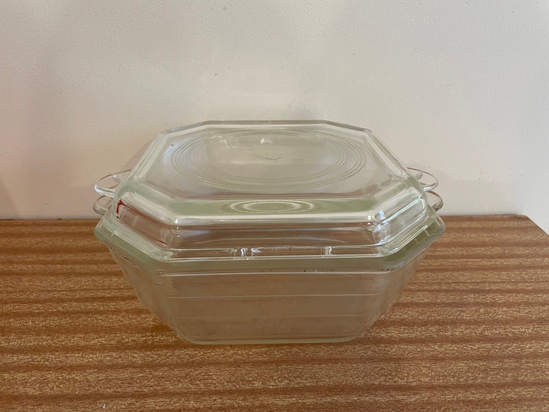Early Agee Pyrex Clear Glass Octagonal Casserole Dish With Lid - Etsy