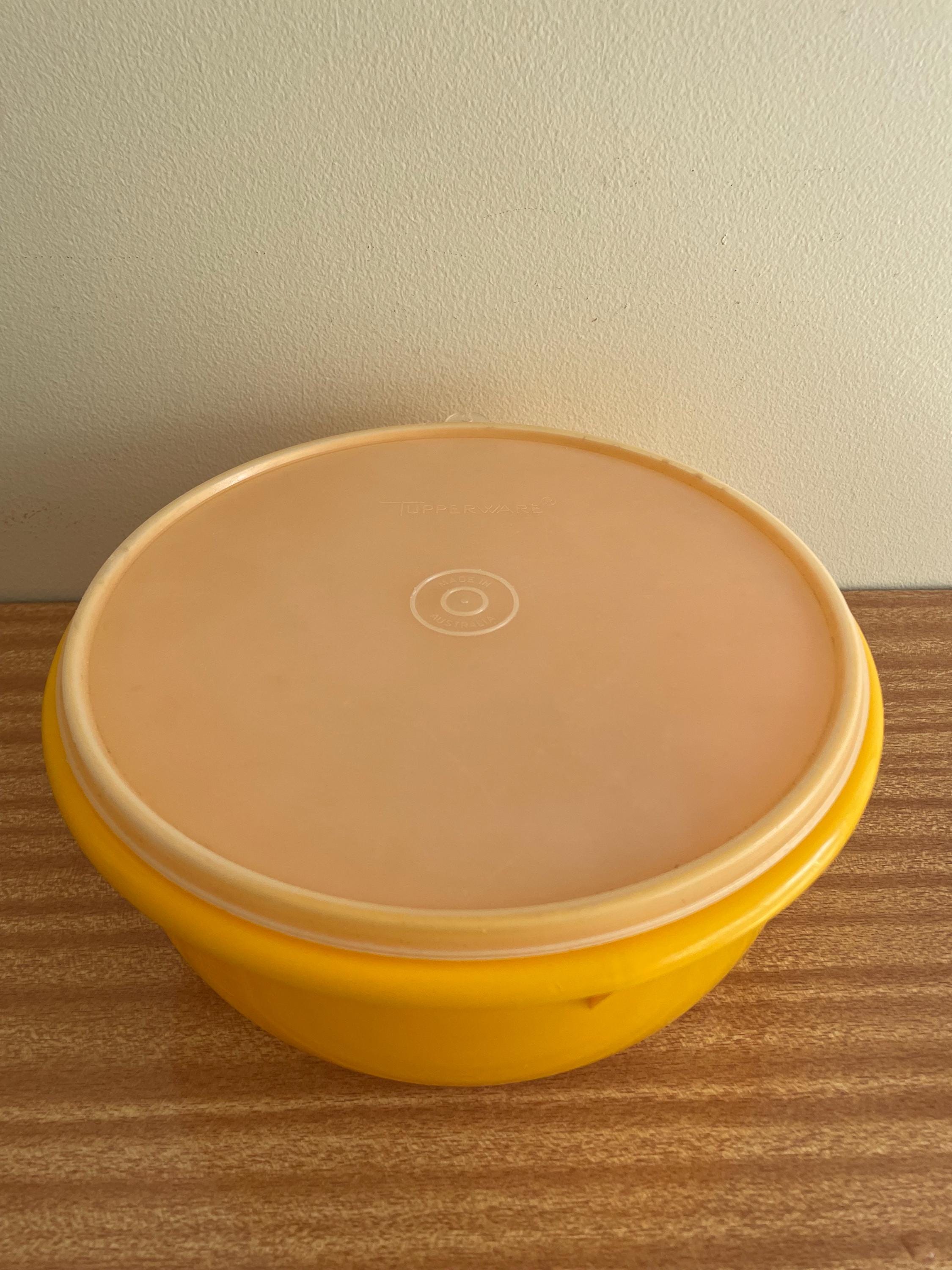 Retro Large Round Tupperware Container, Beautiful Golden Orange With ...