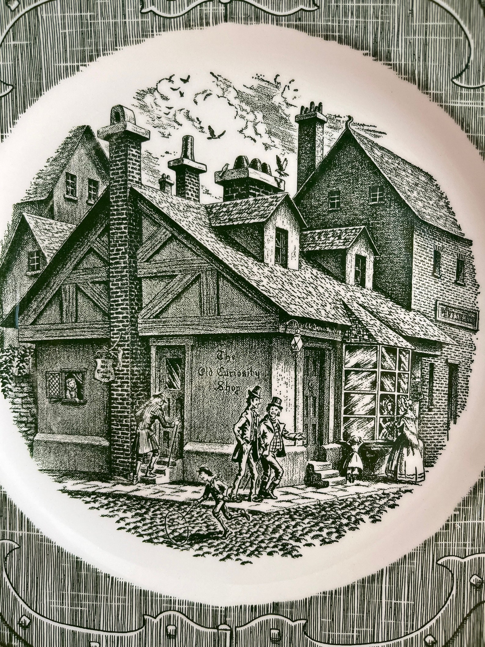 1950s Old Curiosity Shop Plate by Vintage Royal China USA - Etsy