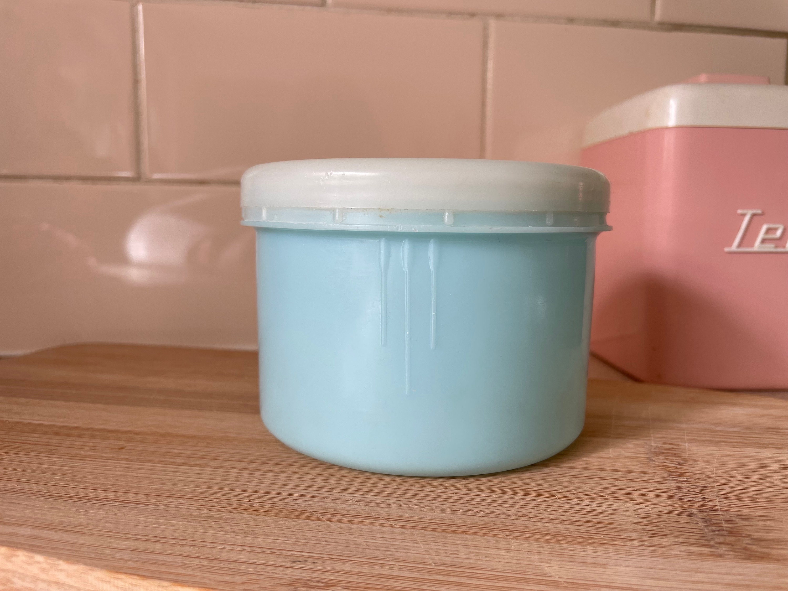 Retro Baby Blue Plastic Kitchen Canister - Etsy