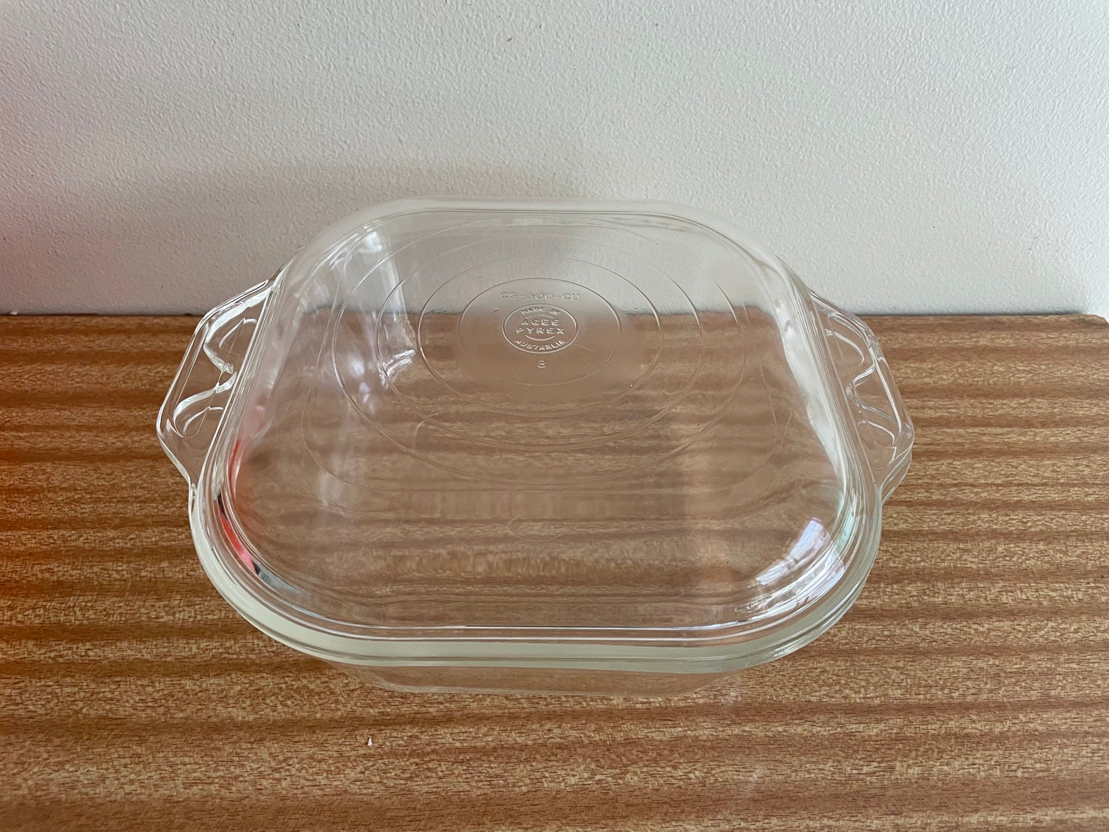 Agee Pyrex Clear Glass Square Casserole Dish With Lid - Etsy