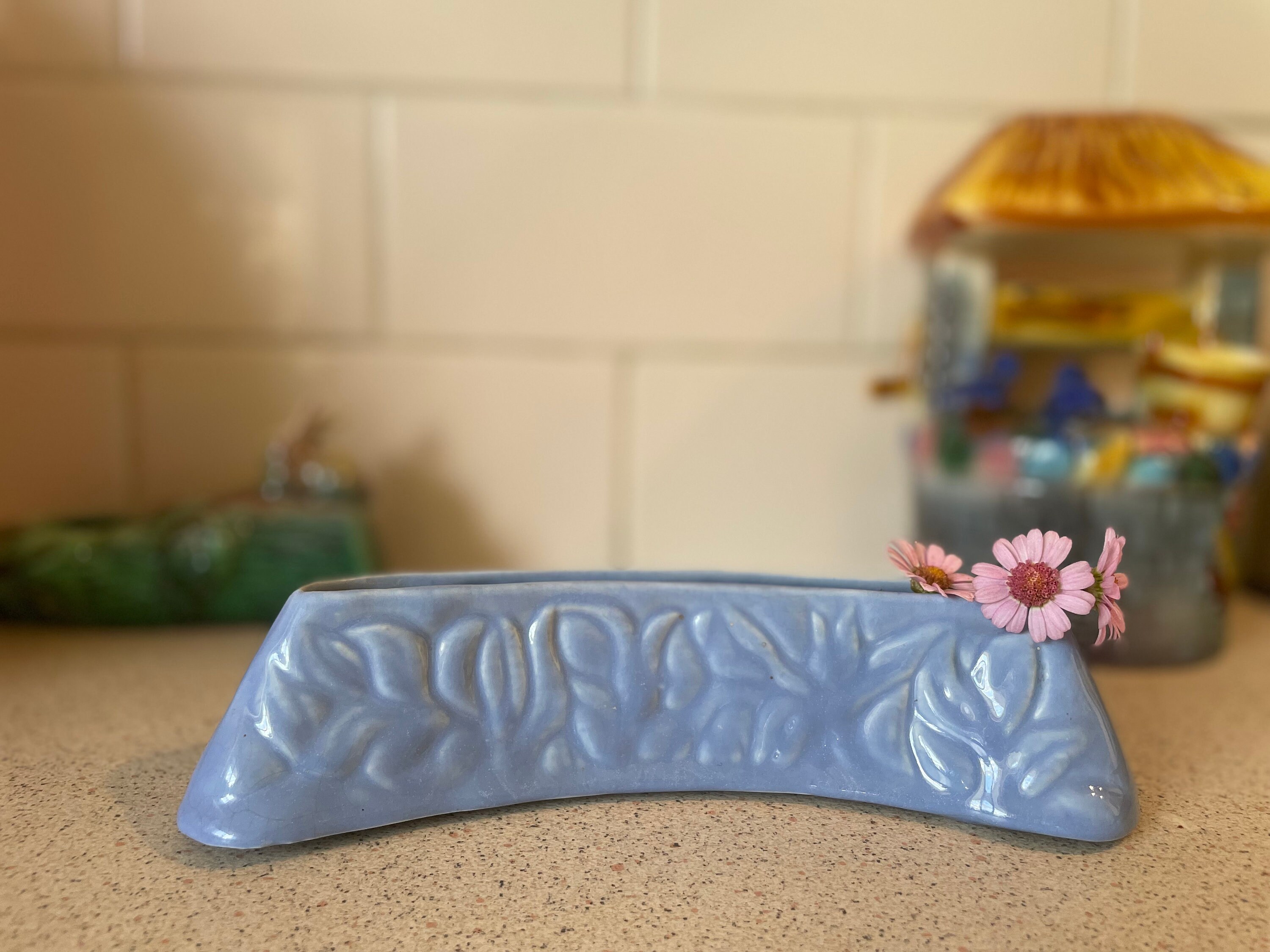 Blue Trough Vase Planter Early-mid Century - Etsy Australia