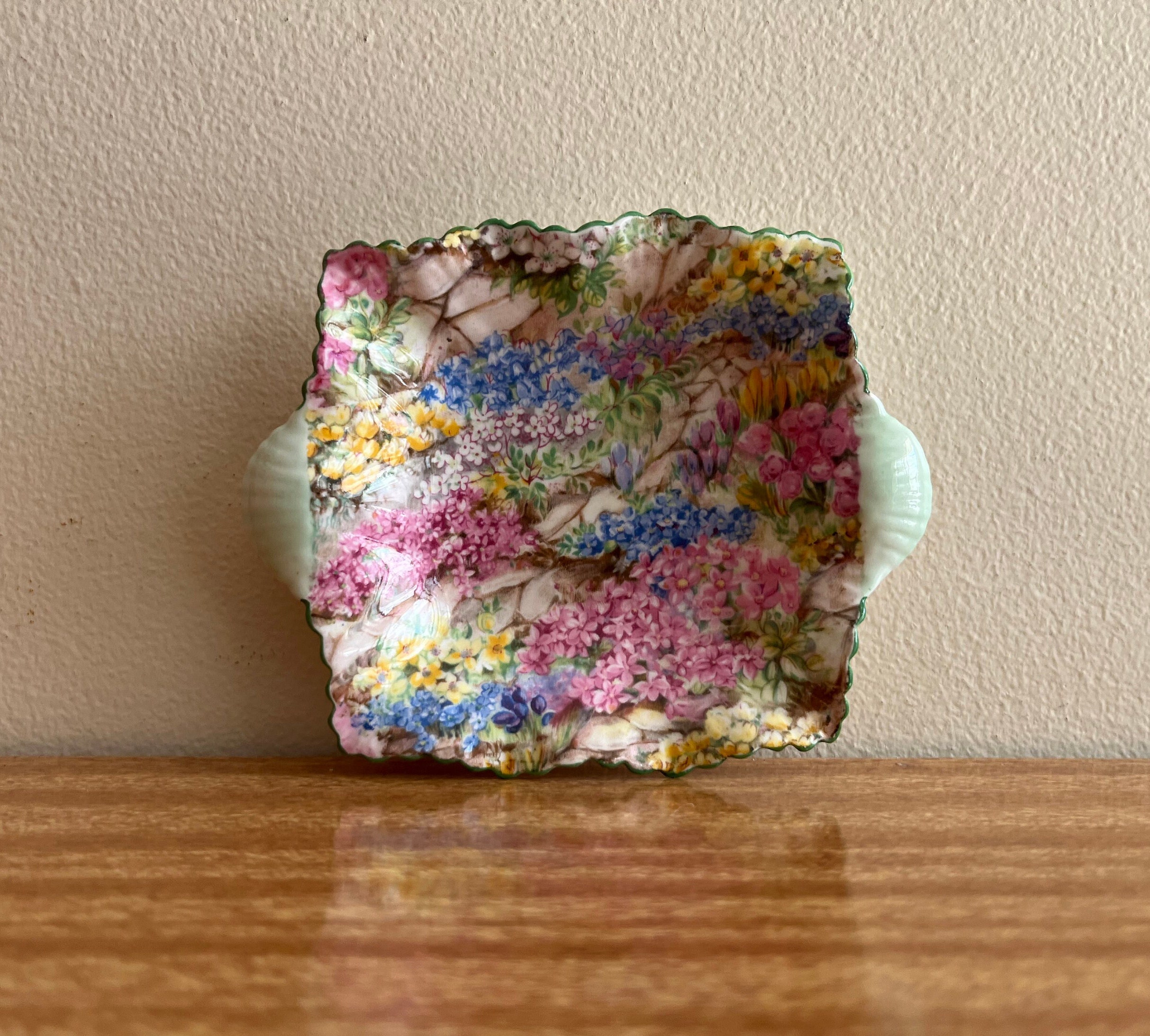 Rare Vintage Shelley Rock Garden Pin Dish - Etsy