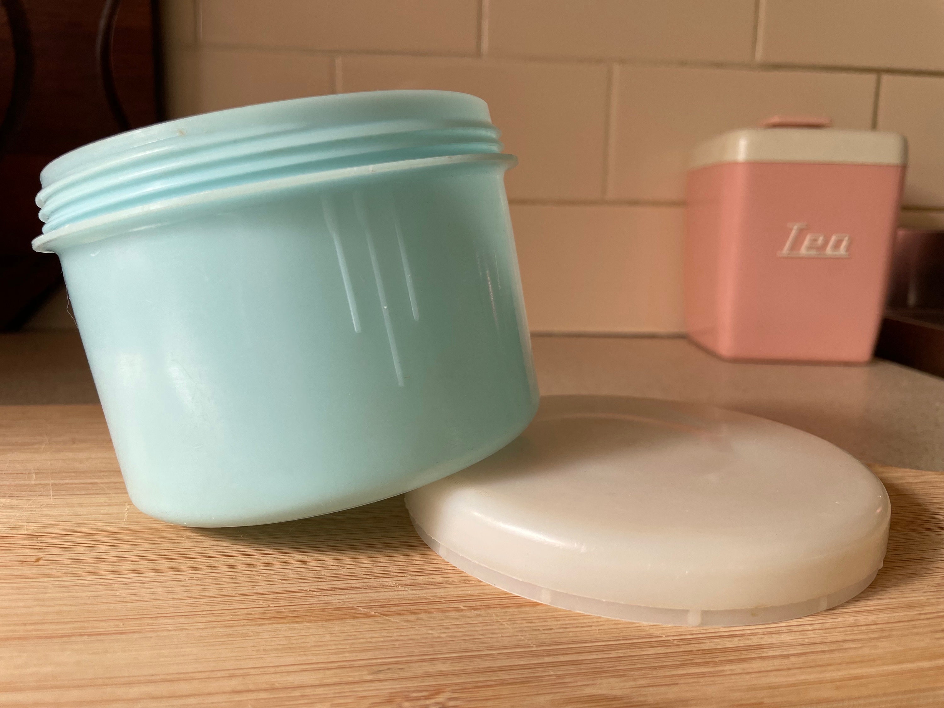 Retro Baby Blue Plastic Kitchen Canister - Etsy