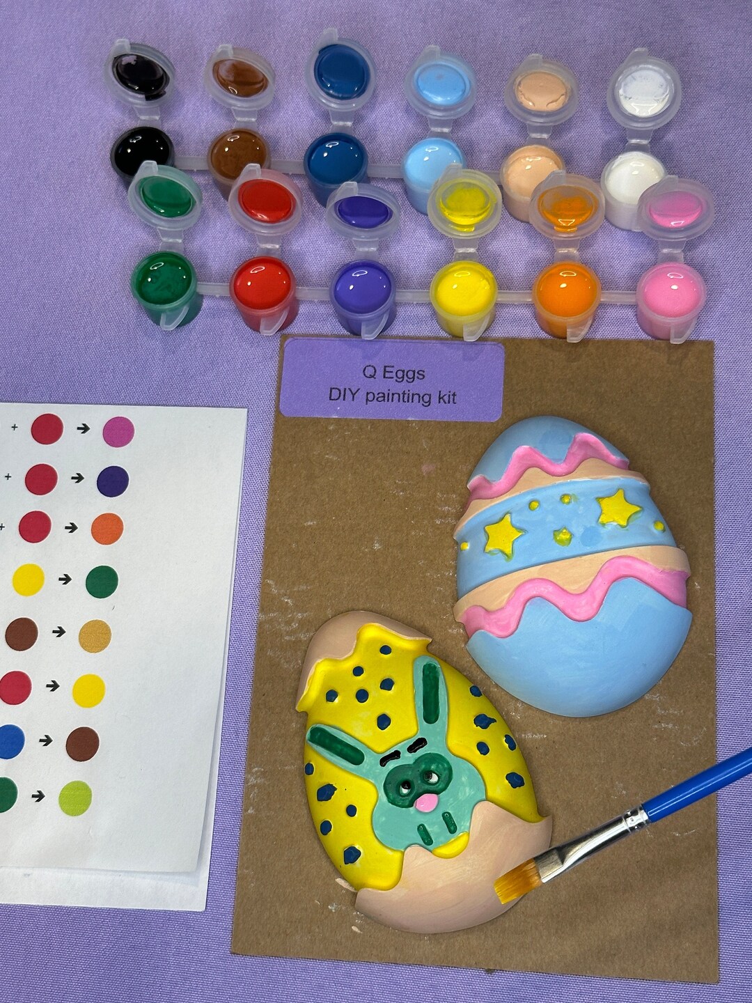 Easter Eggs Plaster DIY Painting Kit, Fun Easter Gifts for Kids, Egg ...
