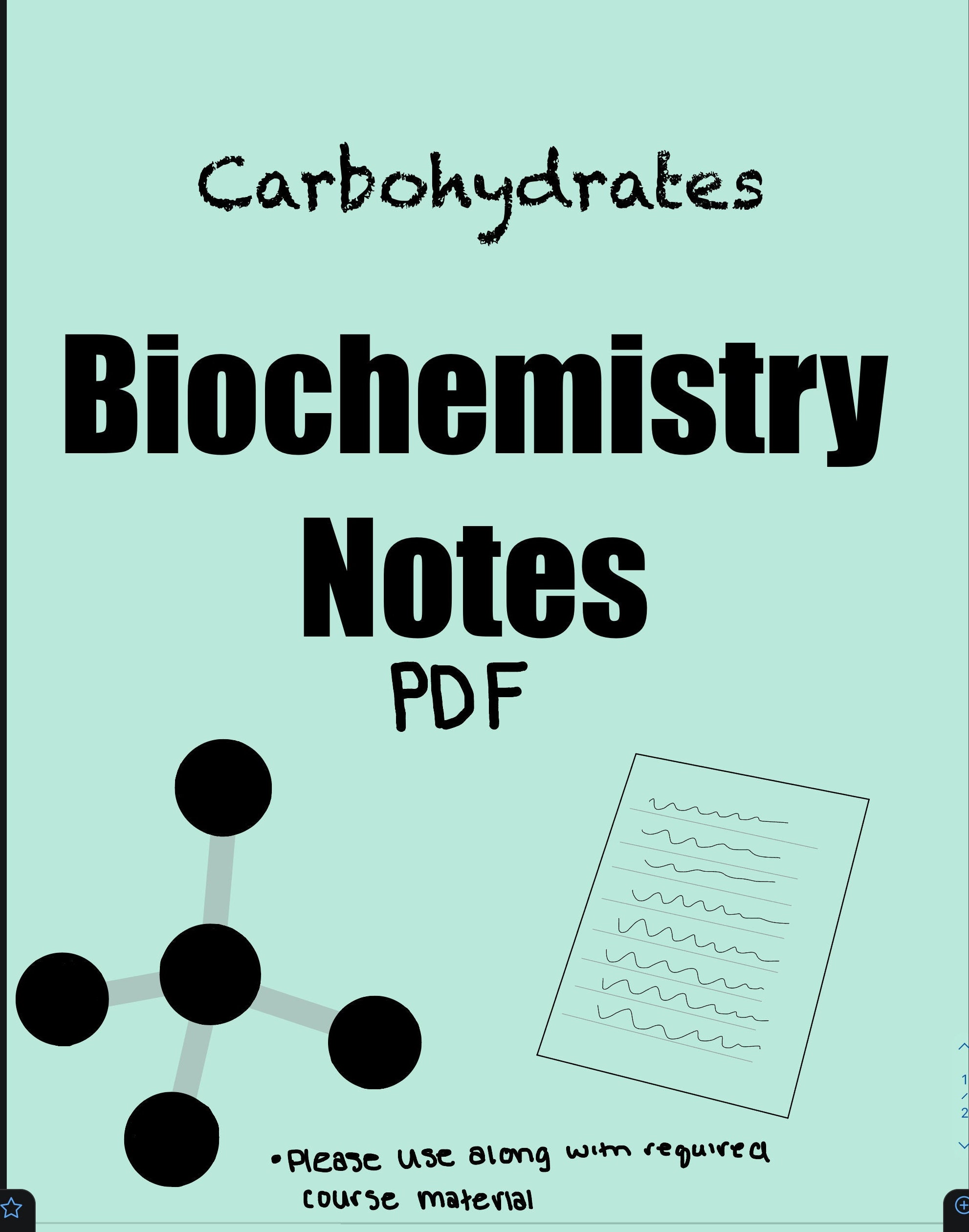 Basic Biochemistry Notes on Carbohydrates (chapter 10) - Etsy