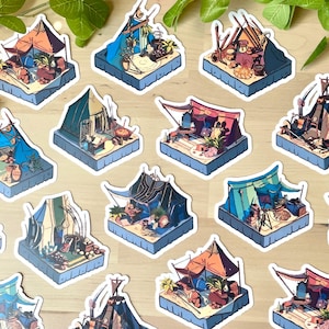 BG3 Nighttime Companion Camp Sticker or Print – Baldur’s Gate 3 Art of ...