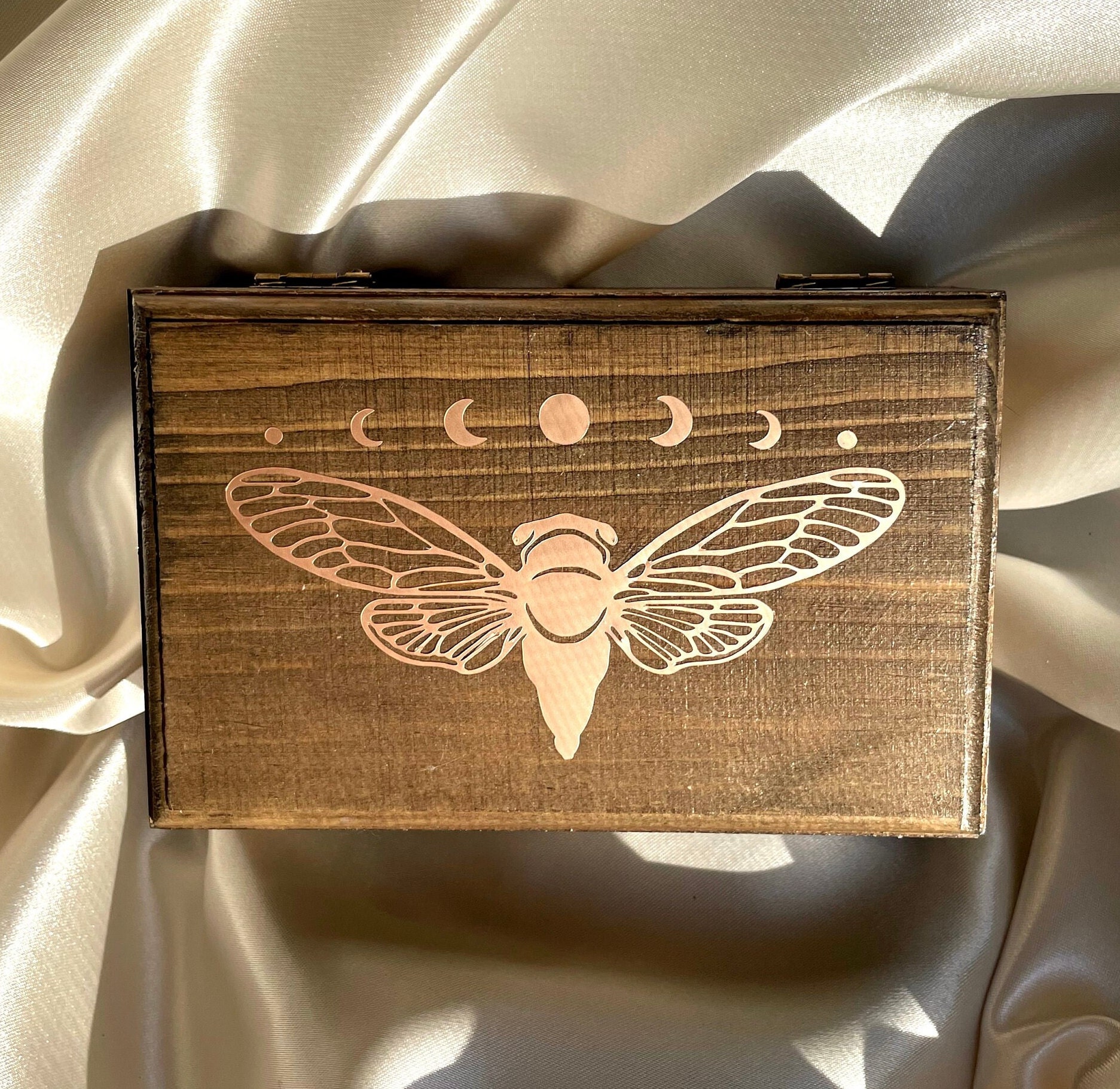 Cicada & Moon Phases Tarot and Crystal Box - Etsy
