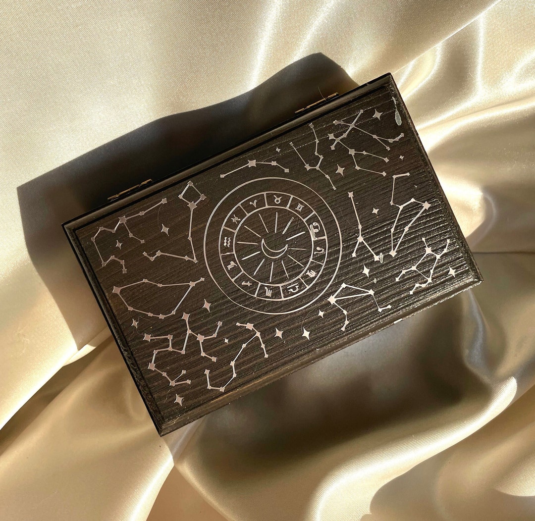 Star Chart Astrology Zodiac Tarot, Crystal, & Jewelry Box - Etsy