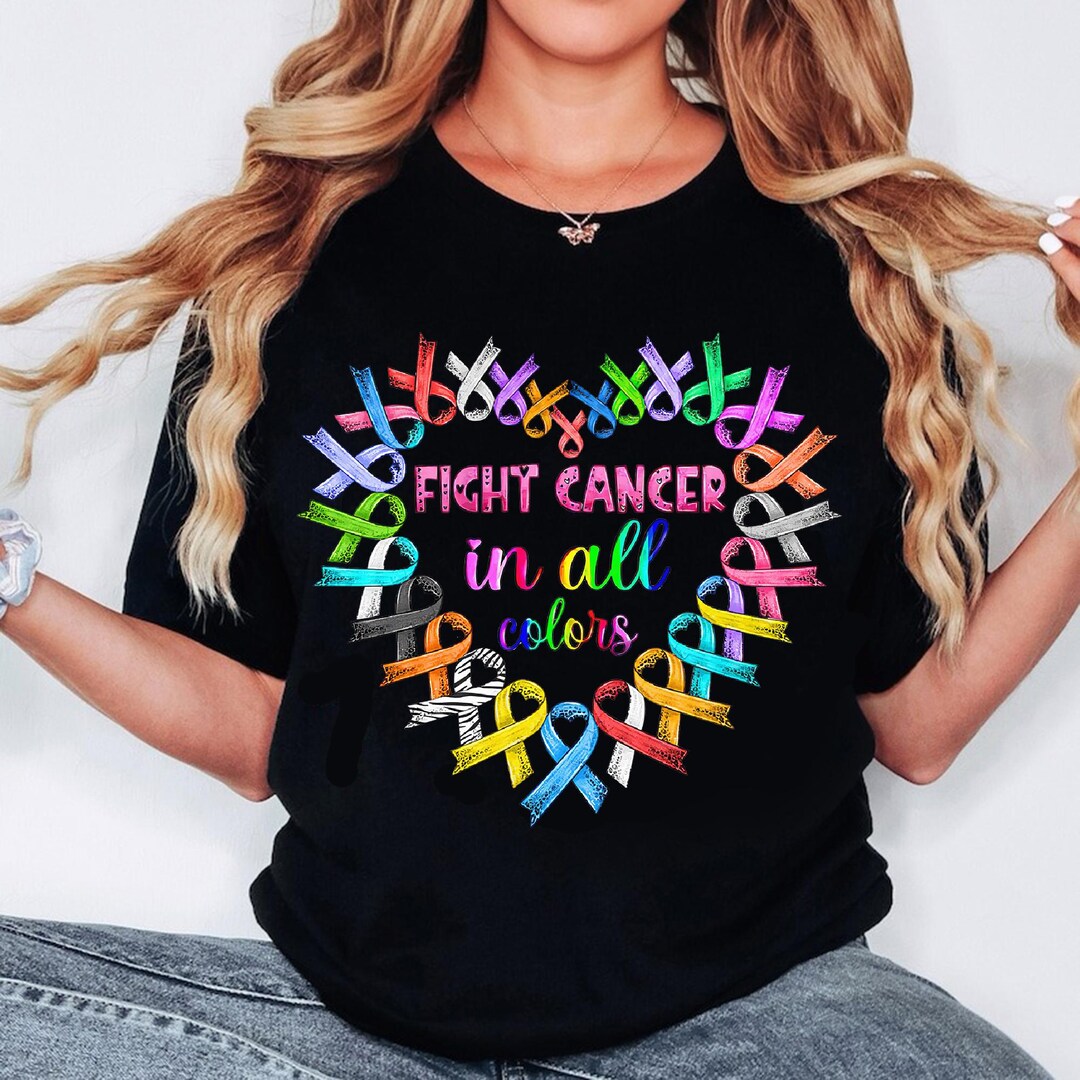 Fight Cancer in All Colors Shirt, Cancer Warrior Gift, Cancer Survivor ...