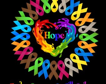 12 PNG Fight Cancer in All Colors Cancer Awareness Bundle PNG File ...