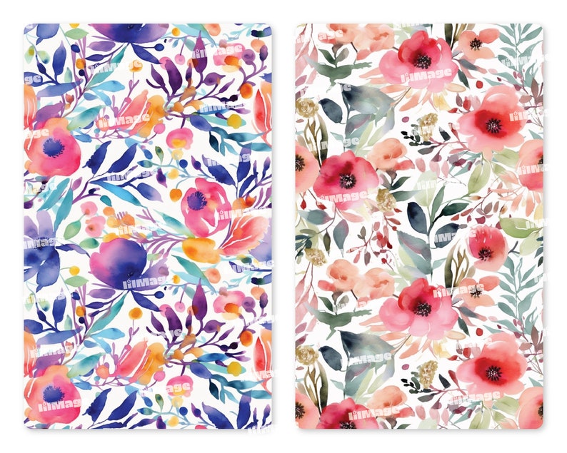 Floral Digital Paper Watercolor Flowers Seamless Pattern - Etsy